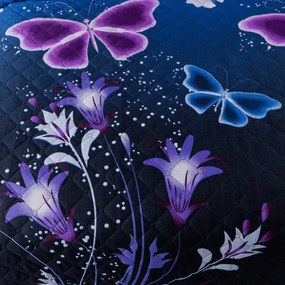 Přehoz na postel VIOLET BUTTERFLY, tmavě modrý Rozměr: 170 x 210 cm