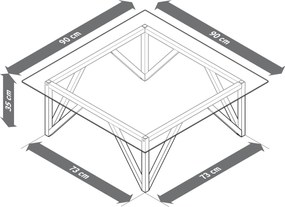 Tchibo - Konferenční stolek se skleněnou deskou - barva: hnědá