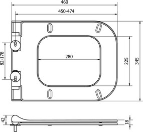 Mexen deska pomalu padající slim, duroplast, bílý lesk - 39070100