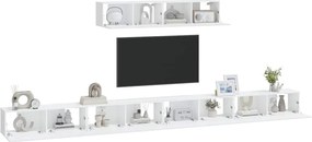 6dílný set TV skříněk bílý kompozitní dřevo 3114606