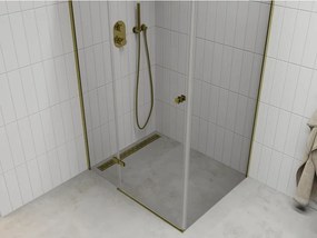 Mexen Roma sprchový kout 100 x 90 cm, 6mm čiré sklo, zlatý profil, 854-100-090-50-00