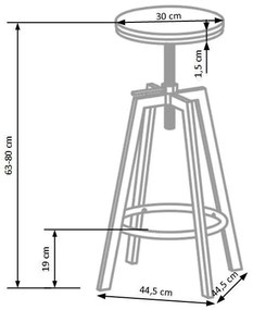 Barová židle 80x30 cm černá