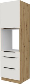 ARIA az | vysoká skříňka 60 DPS-210 3S1F na vestavnou troubu | PREMIUM BOX | 60 cm | ANTI FINGERPRINT povrch | artisan/bílá