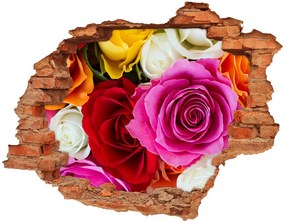 Wallmuralia Samolepící díra na stěnu Barevné růže 90x70 cm