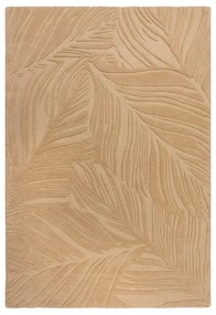 Světle hnědý vlněný koberec Flair Rugs Lino Leaf, 120 x 170 cm