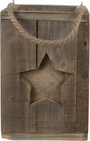 Dřevěná retro lucerna s hvězdou Star - 19*19*28 cm
