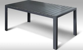 Hliníkový zahradní stůl Jerry 160cm x 90cm, tmavě šedý, pro 6 osob