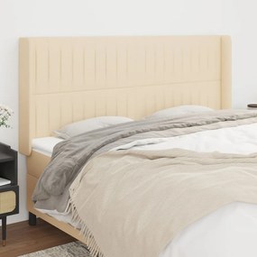 Čelo postele typu ušák krémové 203x16x118/128 cm textil 3119845