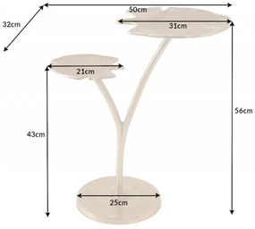 Noble Home Zlatý odkládací stolek Ginkgo 56 cm