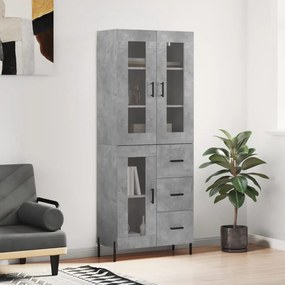 Skříň highboard betonově šedá 69,5x34x180 cm kompozitní dřevo