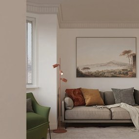 Hliníková stojací lampa s ohybatelnou konstrukcí v cihlové barvě (výška 155 cm) Gleam – Sollux
