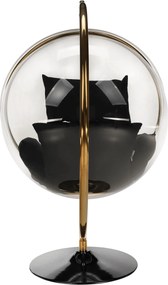 Závěsné křeslo se stojanem, zlatá/černá/transparentní, BUBBLE TYP 3