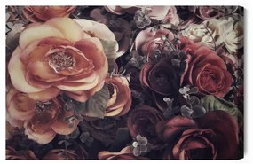 Obraz Barevné Růže A Listy Ve Stylu Vintage Nedostatek Nedostatek Přírodní plátno 90x60