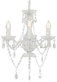 Lustr s korálky bílý kulatý 3 x E14 281596