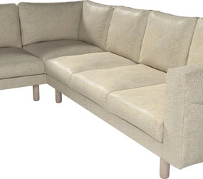 Potah na pohovku IKEA Norsborg rohová 5-místná barva béžová látka lesklé, pletený vzor, vzorované