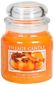 VILLAGE CANDLE Vonná svíčka - Pomeranč a skořice Doba hoření: 105 hodin
