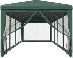 Party stan s 10 síťovanými bočnicemi zelený 3 x 12 m HDPE 319248