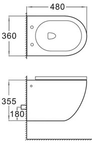 Závěsný set Mexen Fenix + WC LENA Rimless 48 x 36 cm + pomalu padající deska Slim, 60100 + 30224000