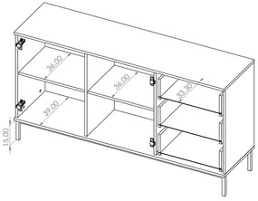 Komoda Querty K2D3SZ Barevné provedení: Rockford Hickory