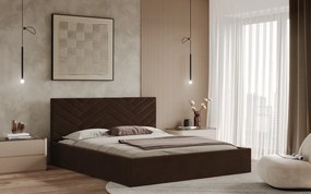 Postel TRIEST 140x200 hnědá s úložným prostorem