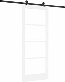 Posuvné dveře ORKDAL 83 x 202 cm Masivní borové dřevo a sklo 3332026