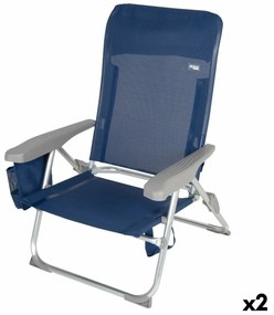 Plážová židle Aktive Slim, skládací, Námořnicky modrá 47 x 87 x 58 cm (2 kusy)