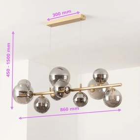 Brilagi - LED Lustr na lanku MILLA 10xG9/3W/230V zlatá/kouřová