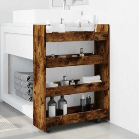 vidaXL Úzký úložný vozík 4patrový kompozitní dřevo [855263] Barva: kouřový dub
