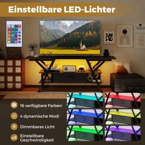 Costway Televizní stojan pro 65 palcový televizor 3 Tier Entertainment – hnědý