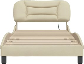 Rám postele s LED bez matrace Hvar Cream 100x200 cm Látka 3213688