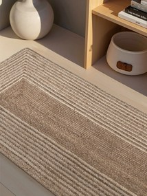 Hanse Home, Běhoun Juno 106329 Natural White Brown, 80x200, hnědá, chodba / předsíň