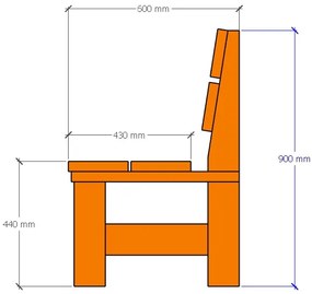 KULHÁNEK Zahradní lavice s opěradlem - rustikální Délka: 200 cm, Odstín nátěru: olej - teak