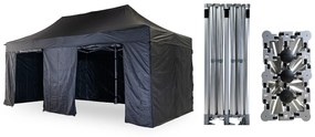 Nůžkový párty stan 3x6 m /6 noh TENTino BIG HEXAGON EXTREME Barva opláštění: 11A - ČERNÁ