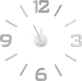 Samolepící hodiny G21 Classic Style, stříbrné [7821285]