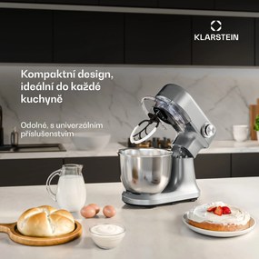 Klarstein Bella Evo kuchyňský robot | planetární míchací systém | 3 nástavce na mixování | 1500 W | 5 l