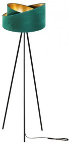 Trojnožková stojací lampa MEDIOLAN s velurovým stínidlem