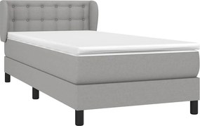 Box spring postel s matrací světle šedá 90x190 cm textil 3126525