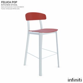 Kuchyňská židle Feluca Pop Barva kovové konstrukce: Embossed white 20, Barva sedáku a opěradla z recyklovaného plastu: Coral red IS527