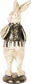Dekorace králíček s černým kabátkem - 8*9*25 cm