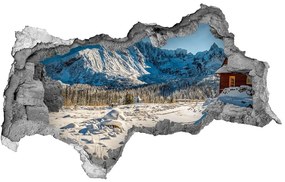 Wallmuralia Nálepka fototapeta 3D výhled Dům v horách 95x73 cm