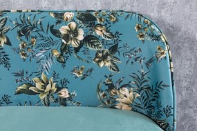 Designová lavice Jalisa 130 cm tyrkysový samet