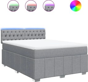 Box spring postel s matrací světle šedá 140 x 190 cm textil 3289370