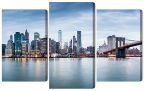 Vícedílný obraz Panoramatický Výhled Na Město New York Nedostatek Nedostatek Přírodní plátno 180x120