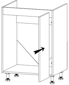 PROVENCE k | dolní skříňka D60Z-P dřezová | PRAVÁ | 60 cm | SOKL v CENĚ | bílá/borovice andersen