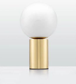 Bílá/ve zlaté barvě skleněná stolní lampa (výška 35,5 cm) Vita – Nova Luce