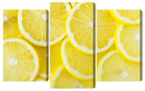 Vícedílný obraz Plátky Citronu Nedostatek Nedostatek Přírodní plátno 180x120
