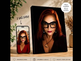 Foto obraz z vlastní fotky na plátno – Dramatický studiový portrét Rozměry obrazu: 60 x 80 cm