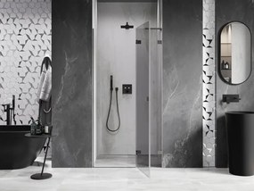 Mexen Lunar L sprchové dveře výklopné pravé 105 cm, transparentní, kartáčovaný gun gray - 834L-105-000-66-00-P