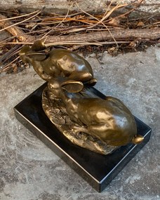Bronzová socha soška - KRÁLÍCI