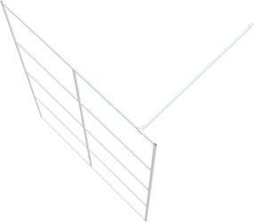 Sprchová zástěna walk-in bílá 140 x 195 cm čiré ESG sklo 152144
